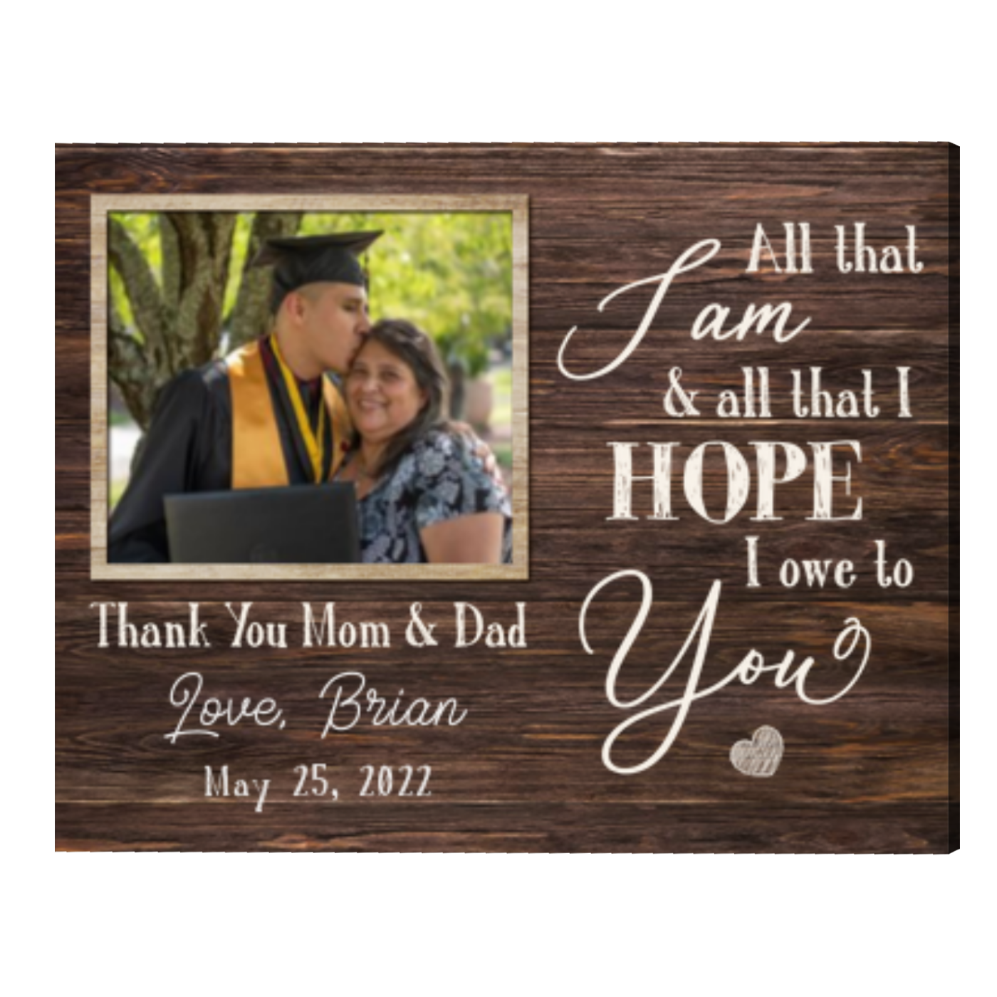 Thank You Graduation Gift For Parents, Graduation Custom Picture Print ...