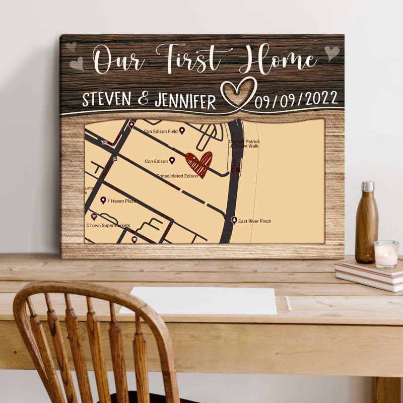 Our First Home Personalised Map Print, New Home Owner Gift ...