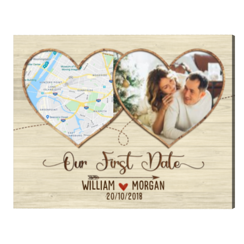 First Date Gifts Map Print, Personalized First Anniversary Gift, Our ...