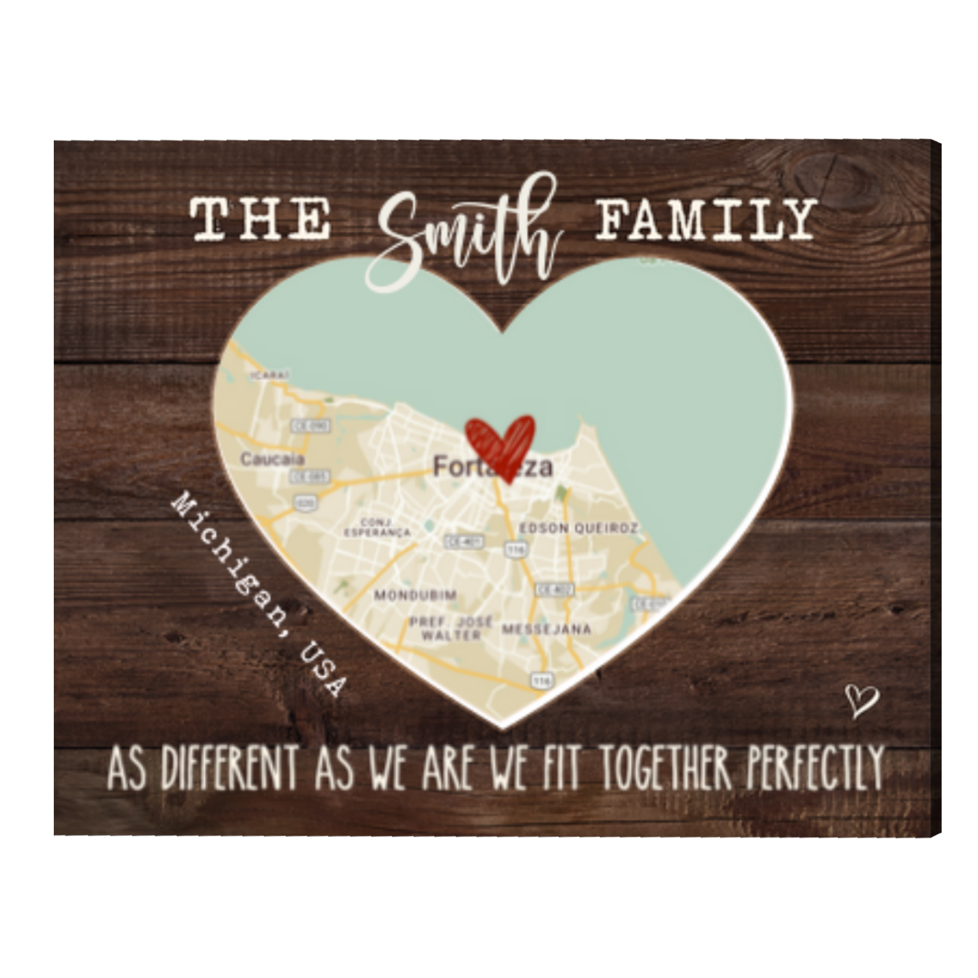 Personalized Family Puzzle Map Print, Gifts For Family Long Distance, 1 ...