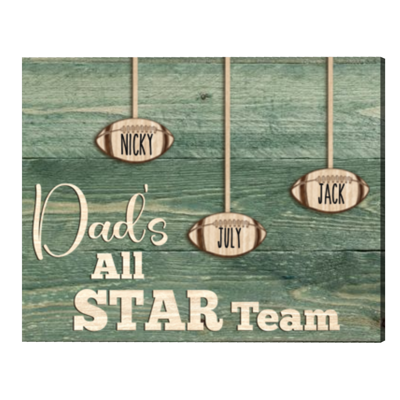 Custom Football Gift For Dad, Dad Football Gift From Kids Print, Dads ...