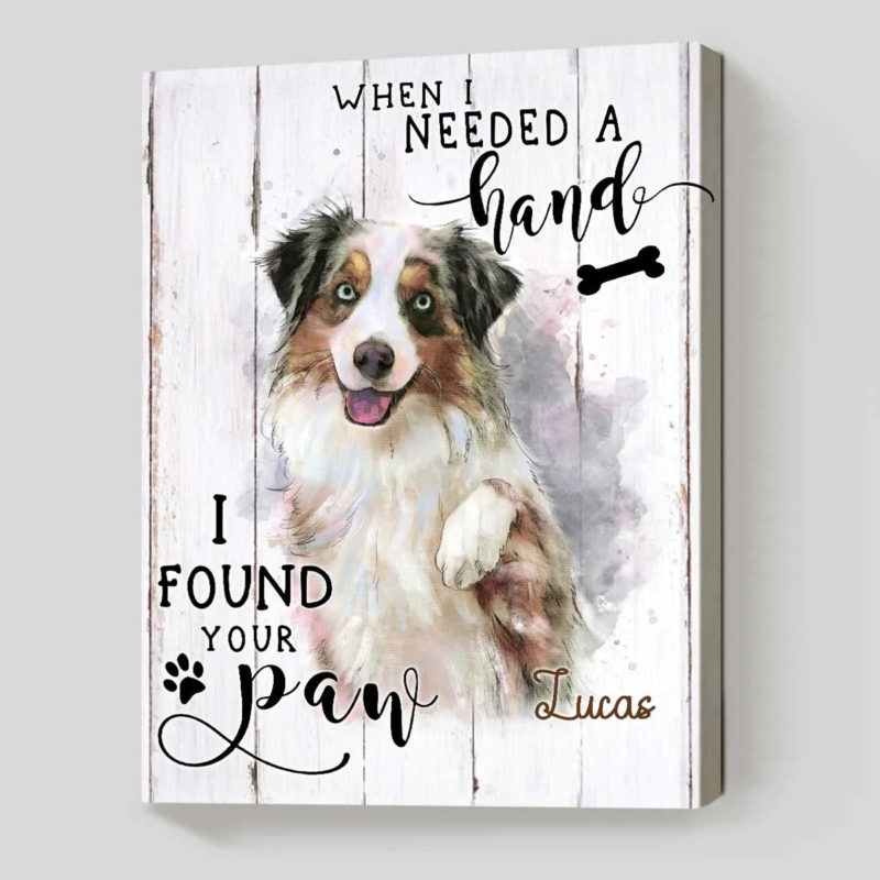 Pet Memorial Gift Wall Art Canvas, Pet Loss Gift, Custom Pet Portrait ...