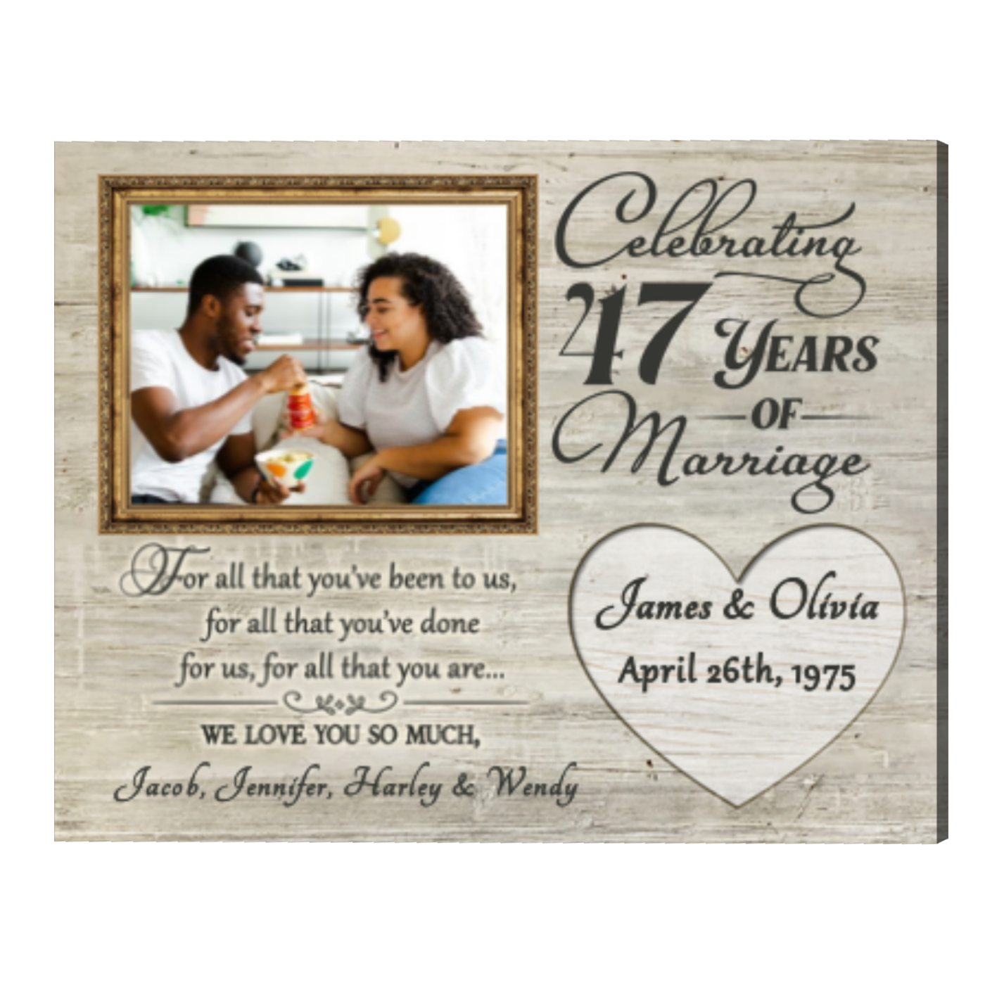 47th Anniversary Gifts For Parents, 47 Years Wedding Anniversary Photo ...