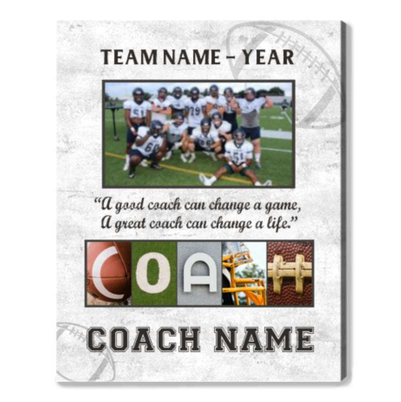 Custom Printable Gift For Football Coach, Team Gift For Football Coach ...