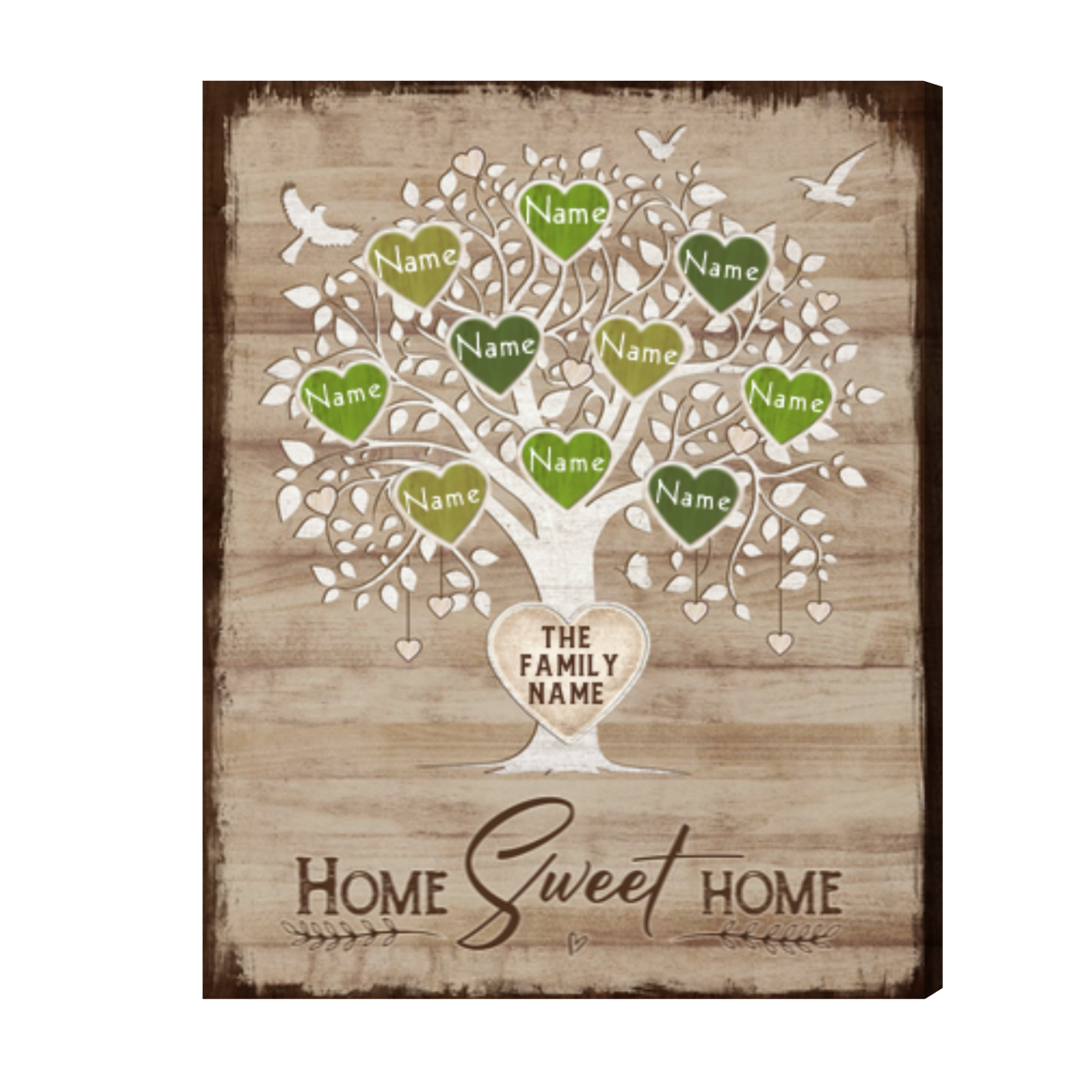 Custom Gift For A Whole Family, Family Tree Wall Decor, Family Name ...