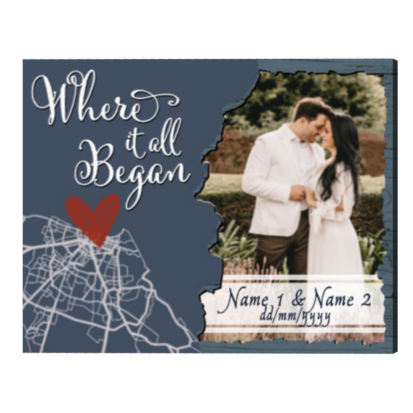 Custom First Date Location Gift, Where It All Began Gifts Map Print ...