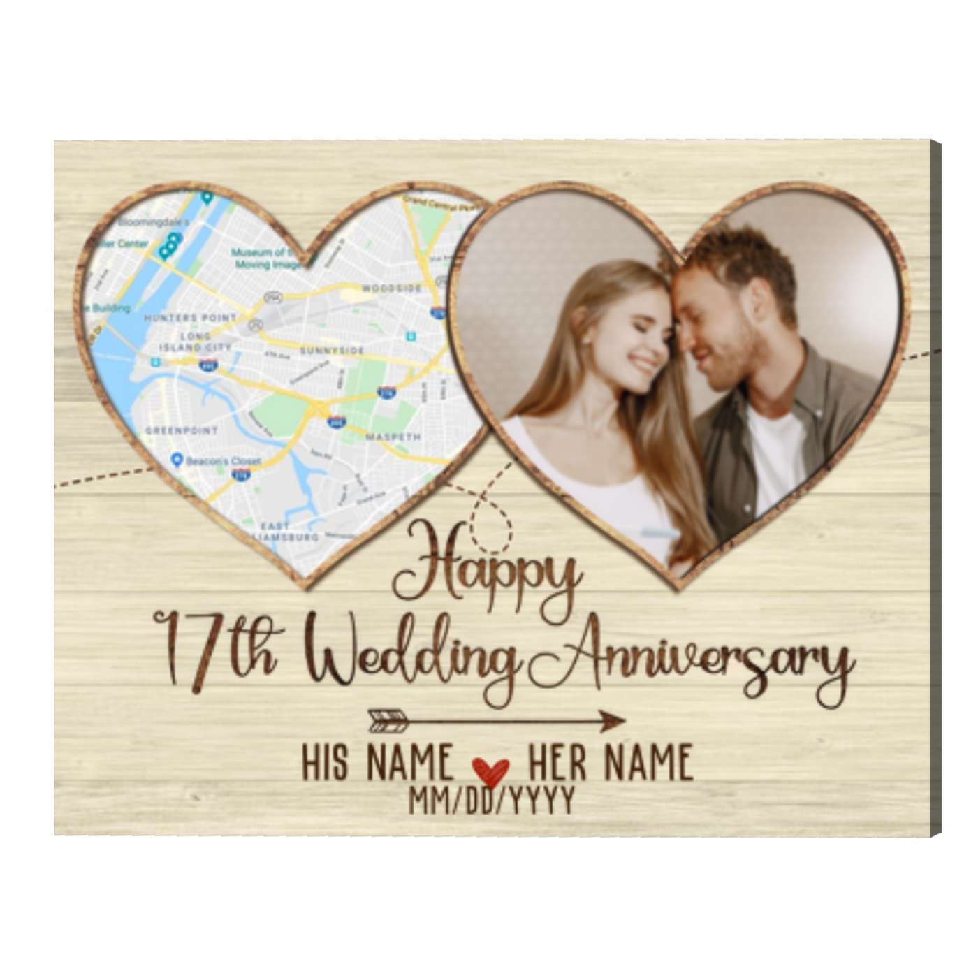 Custom 17th Anniversary Gift Map Print 17 Year Anniversary Photo Gifts custom-17th-anniversary-gift-map-print-17-year-anniversary-photo-gifts