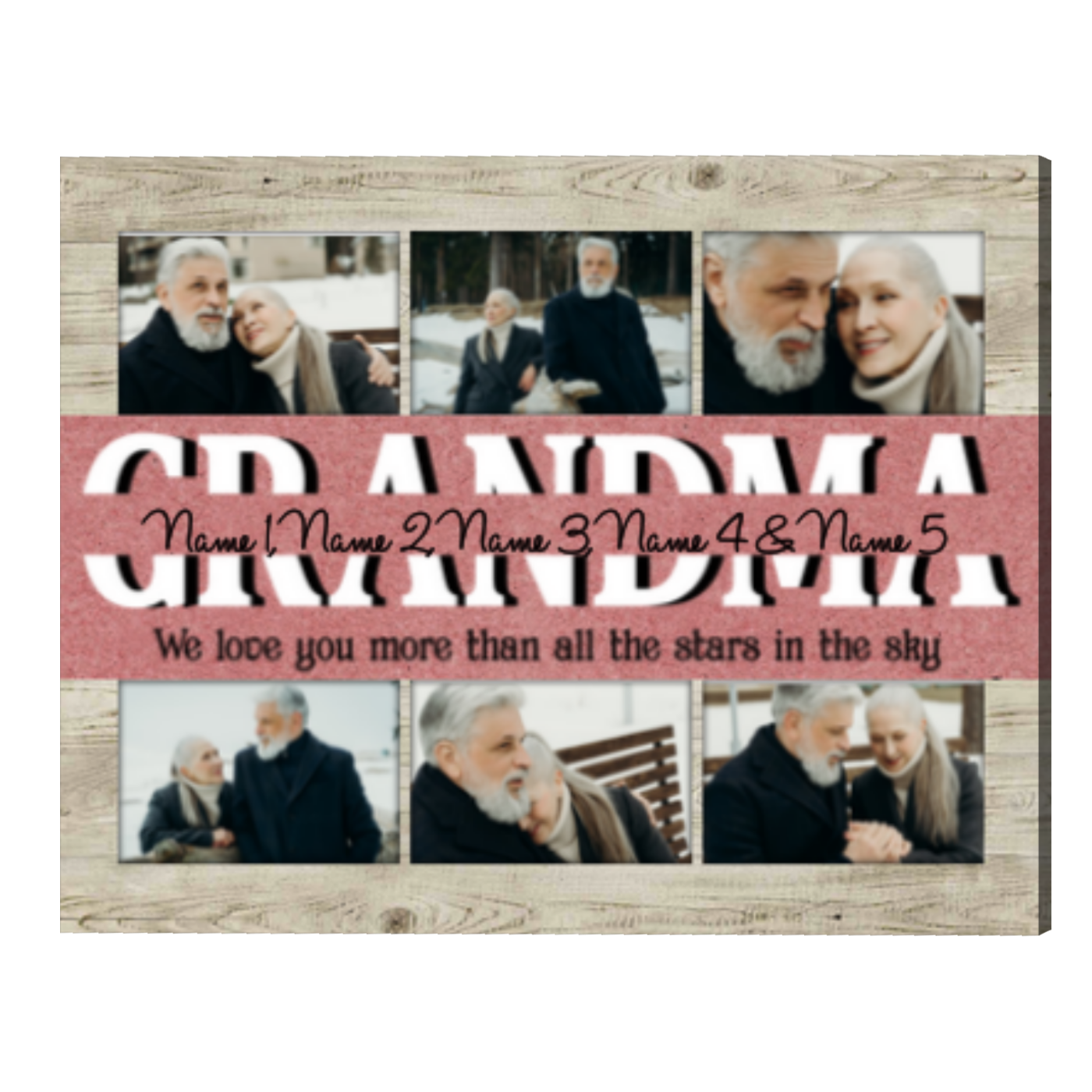 Personalized Grandma Photo Collage Canvas, Best Grandma Gift, Picture ...