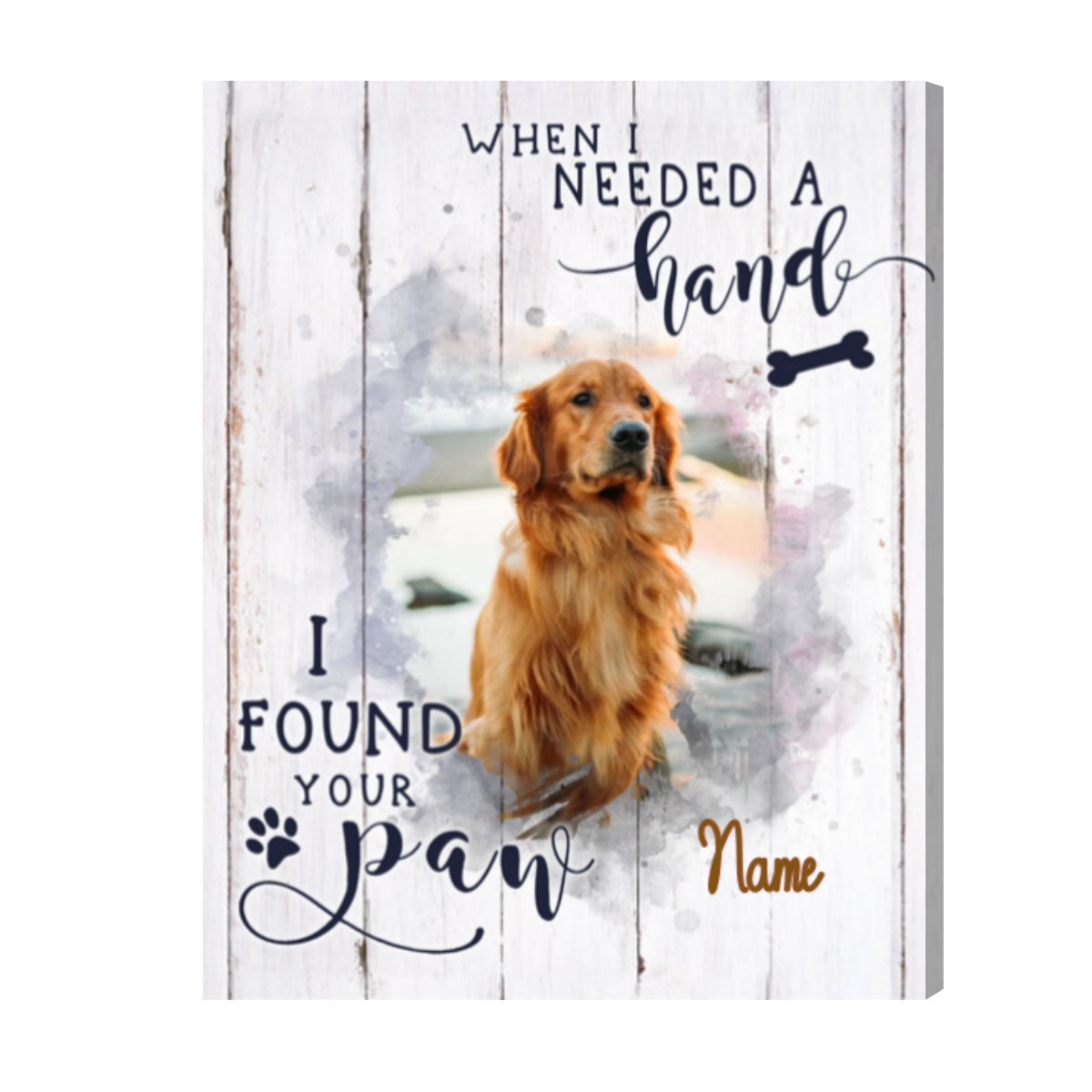 Pet Memorial Gift Wall Art Canvas, Pet Loss Gift, Custom Pet Portrait ...