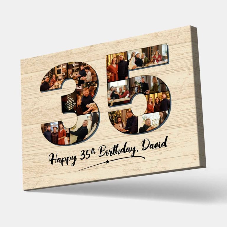 35th Birthday Gifts, Personalized 35th Birthday Photo Collage Canvas ...