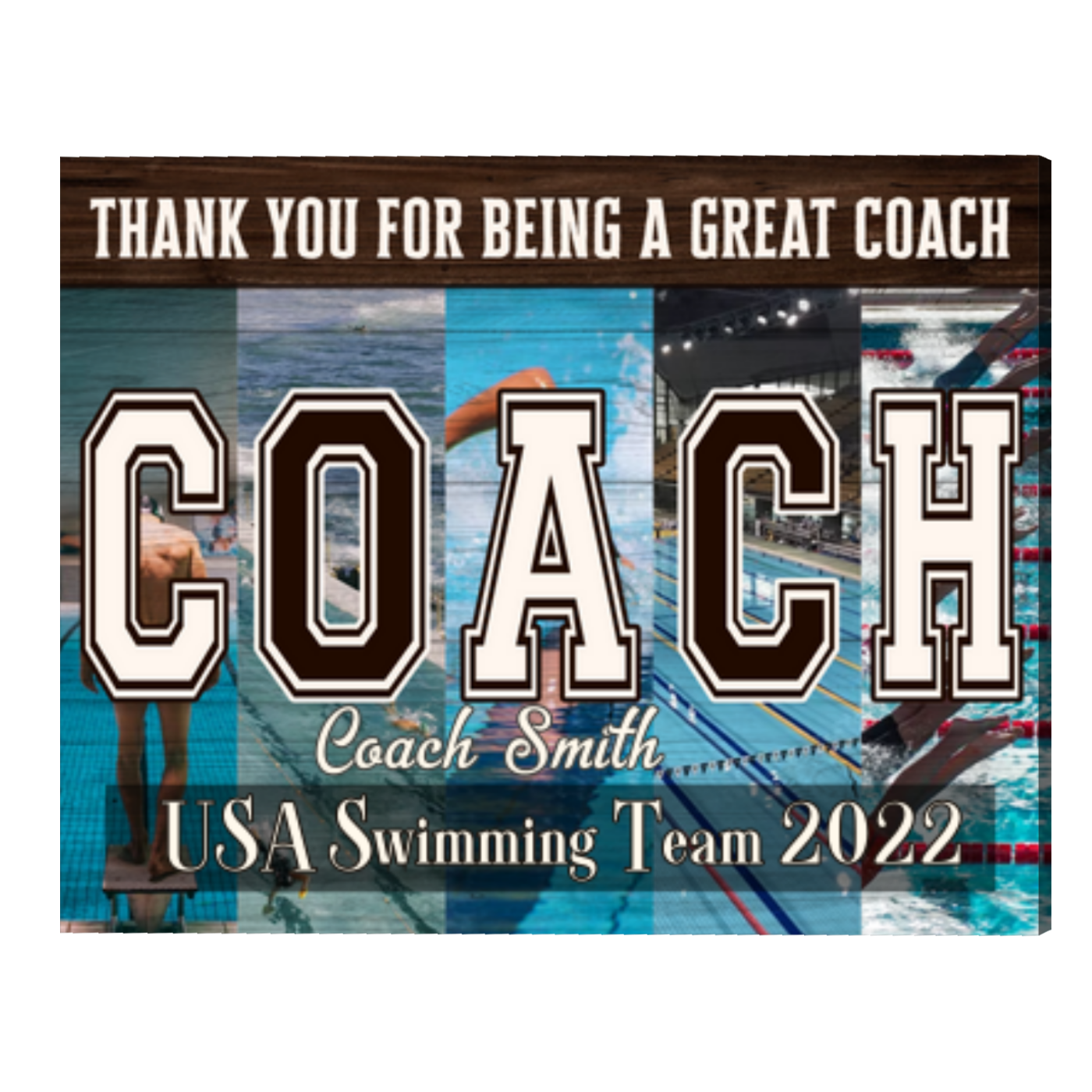 Personalized Vintage Swim Gift For Coach, Swimming Coach Gift Sign ...