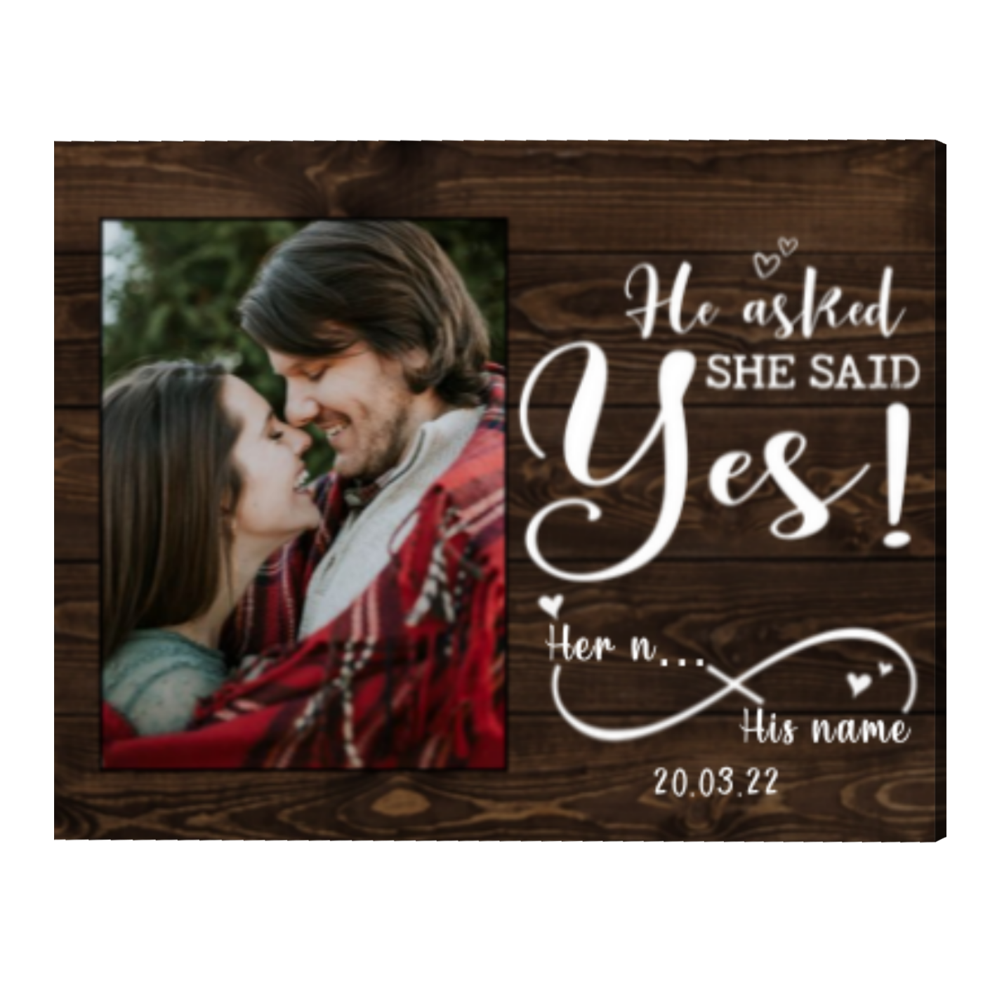 An Engagement Gift, Personalized Gifts For An Engaged Couple, He Asked ...